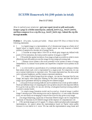 Homework 03 - Assignment 3 - ECE558 Homework 03 Due 11/06/ How to submit your solutions: put ...