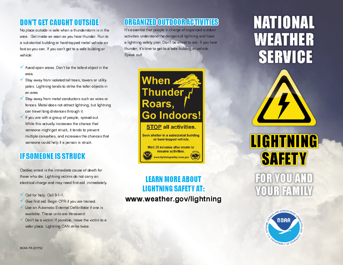 Lightning- Safety Brochure - NATIONAL WEATHER SERVICE DON’T GET CAUGHT ...