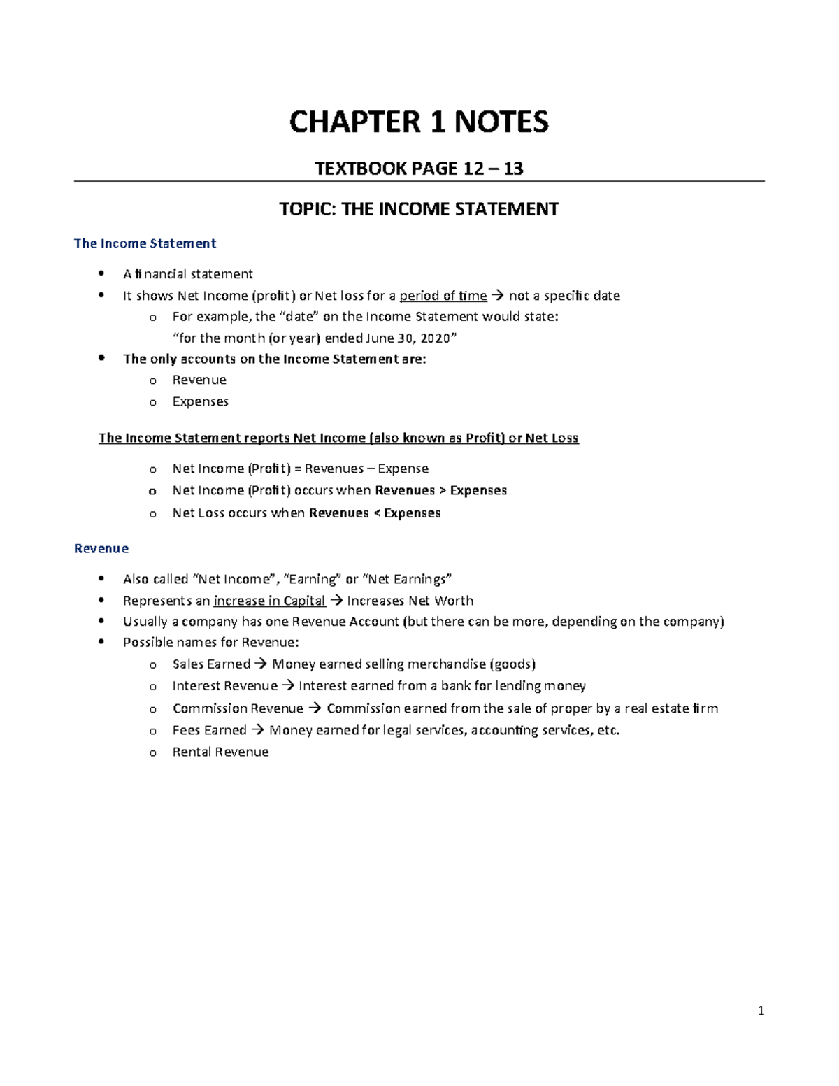 Income Statement test - adm2342 - U of T - Studocu