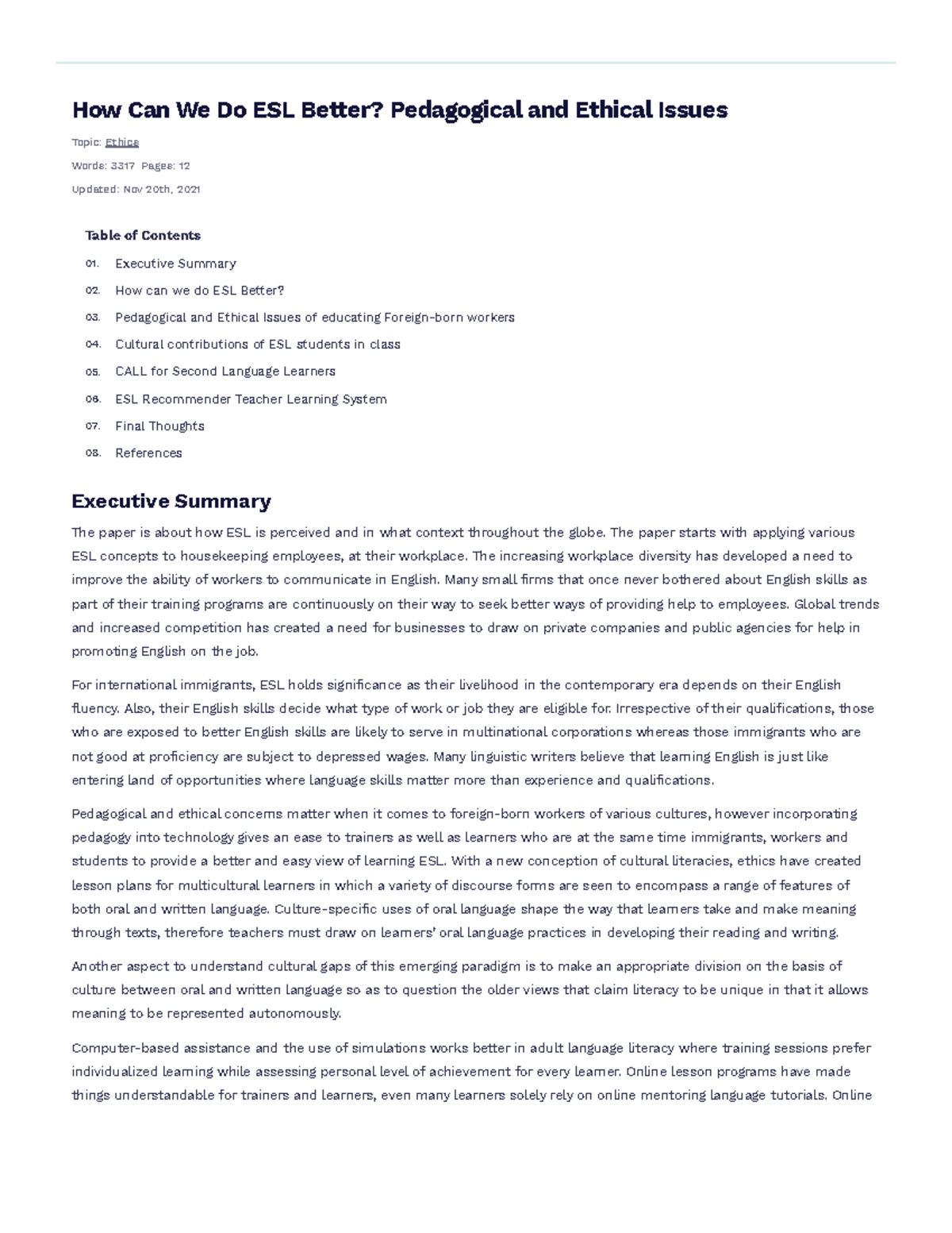 How Can We Do ESL Better Pedagogical and Ethical Issues Free Essay ...