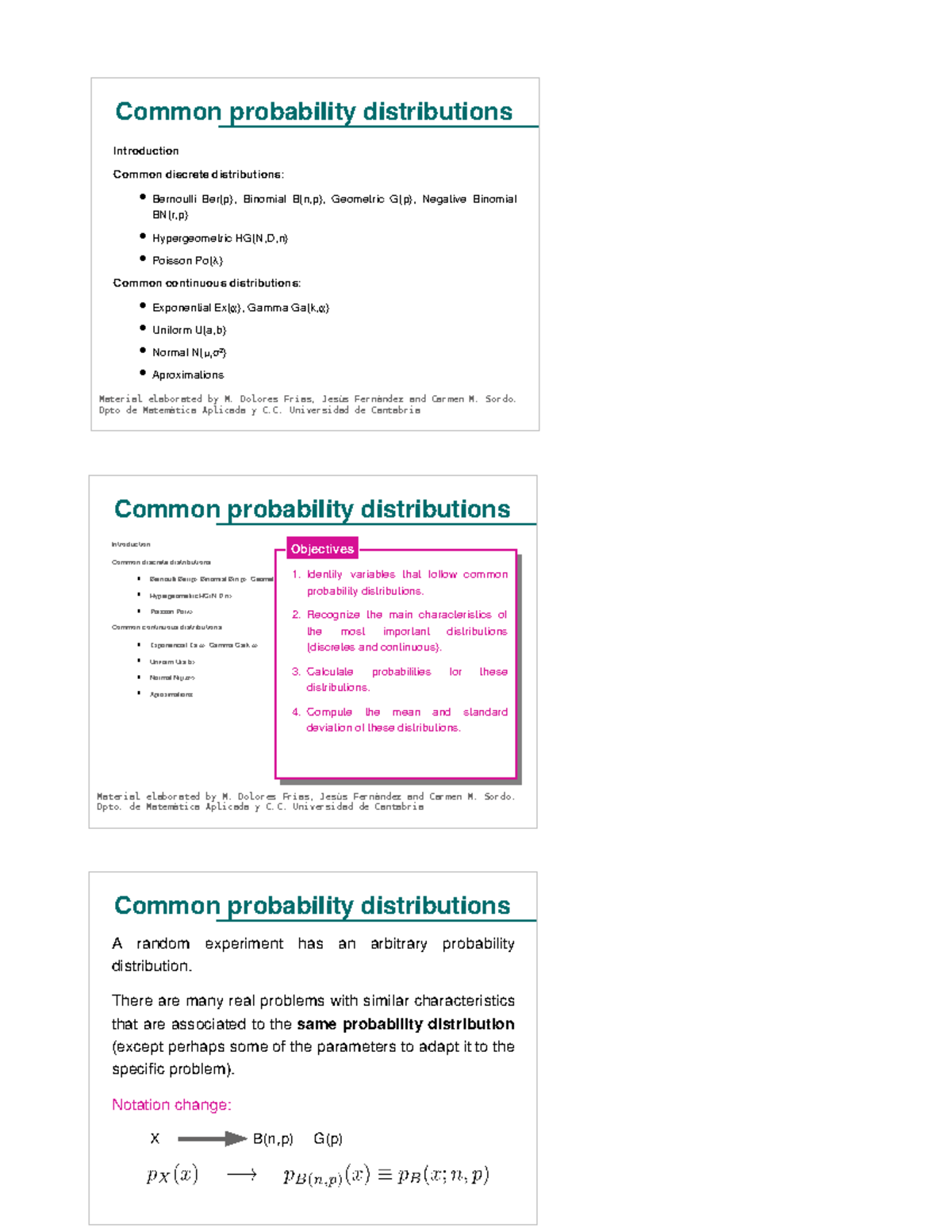 T4 common dist nup - fall semester - Commonprobabilitydistributions Introduction - Studocu