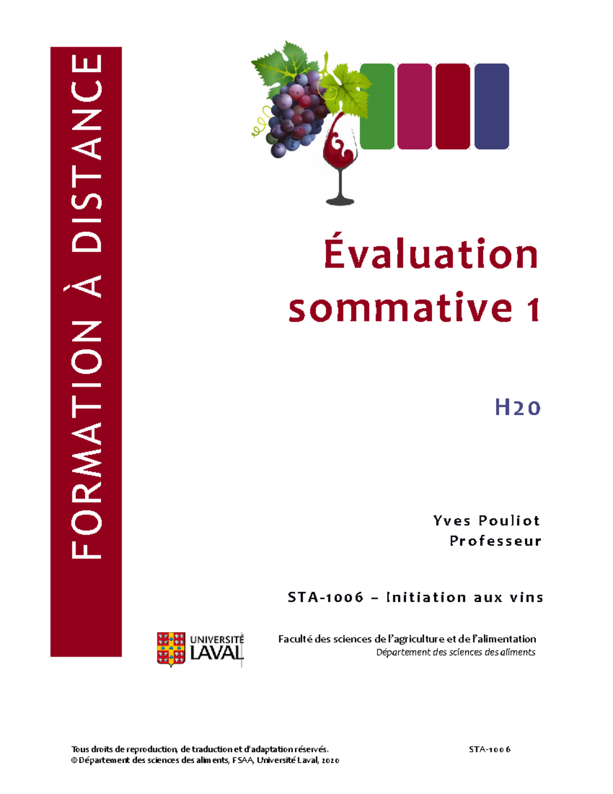 Évaluation sommative 1 - STA-1006 - ULaval - Studocu