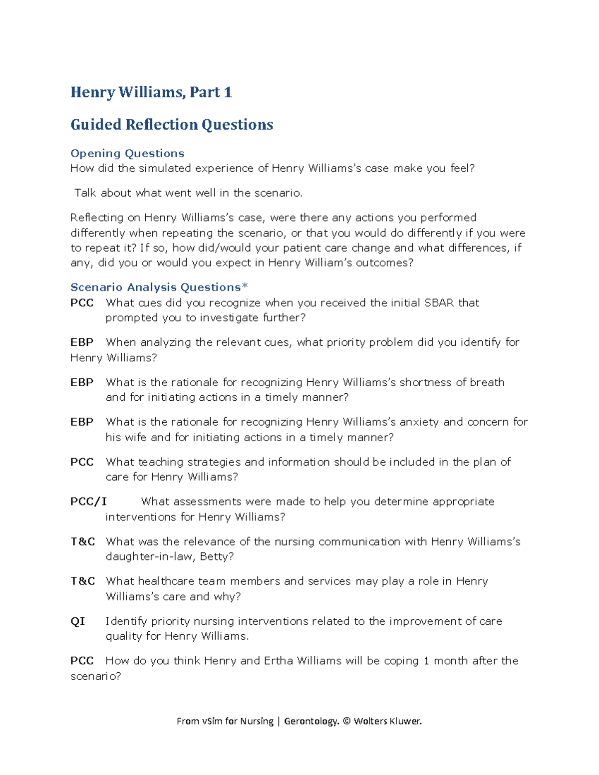 VSIMS assignment - Henry Williams, Part 1 Guided Reflection Questions ...