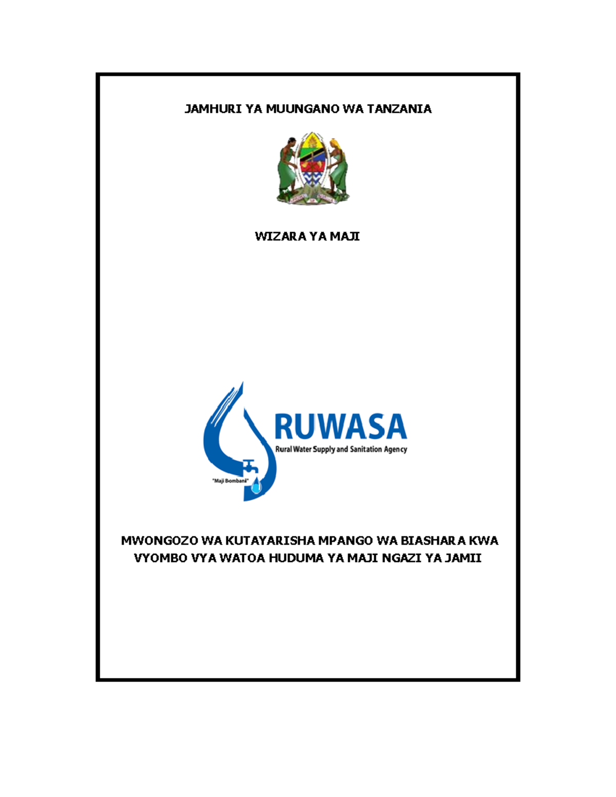 3. Cbwso BUZ PLAN Templates Final ( - JAMHURI YA MUUNGANO WA TANZANIA ...