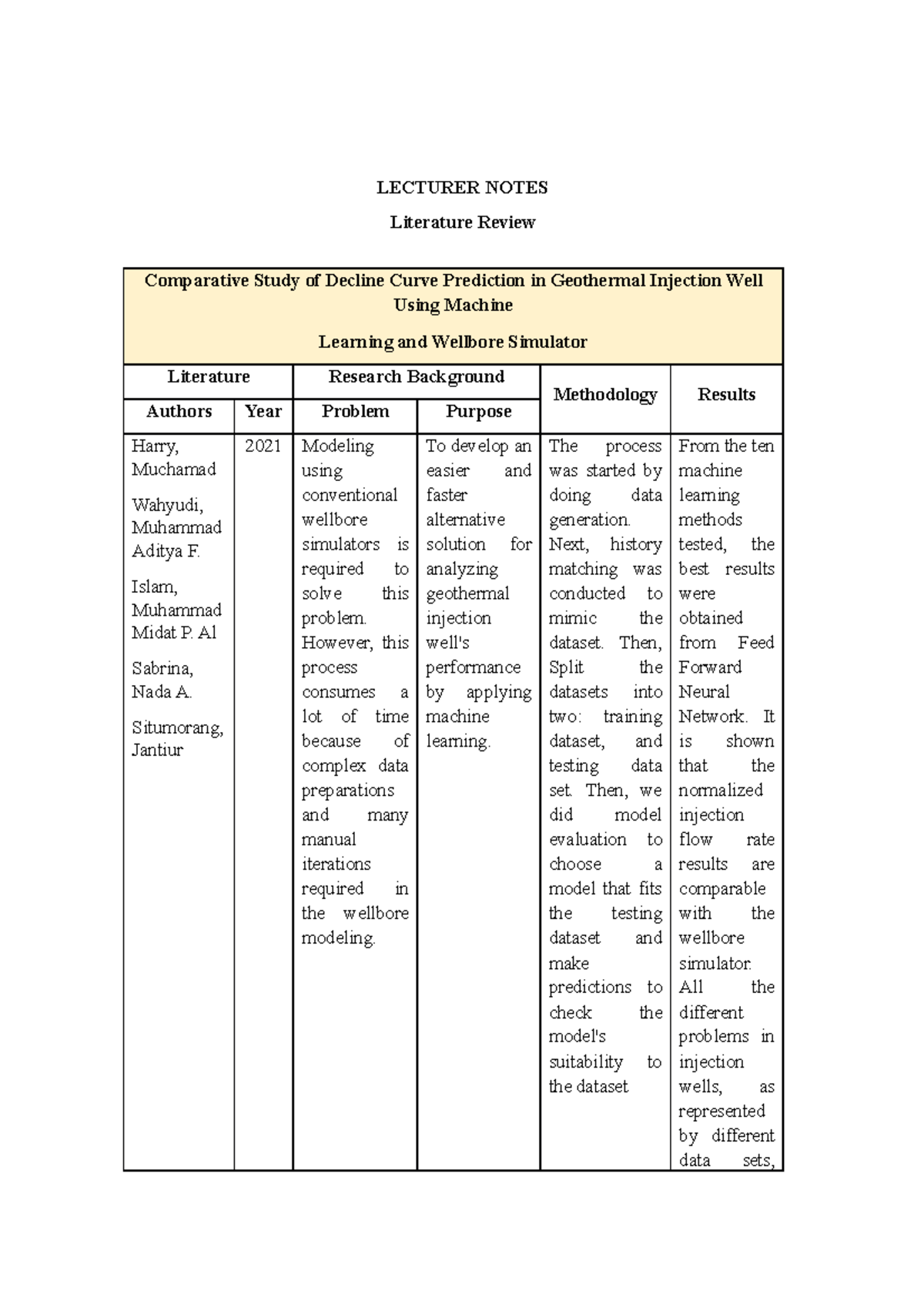 Lecturer notes Geothermal FOR Physics 2022 - LECTURER NOTES Literature ...