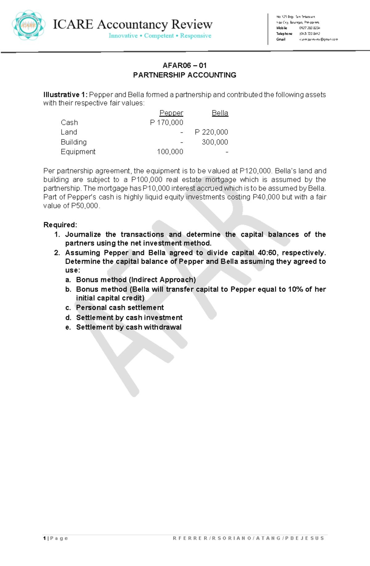 2845 - icare materials - Lipa City, Batangas, Philippines Mobile : 0927 ...