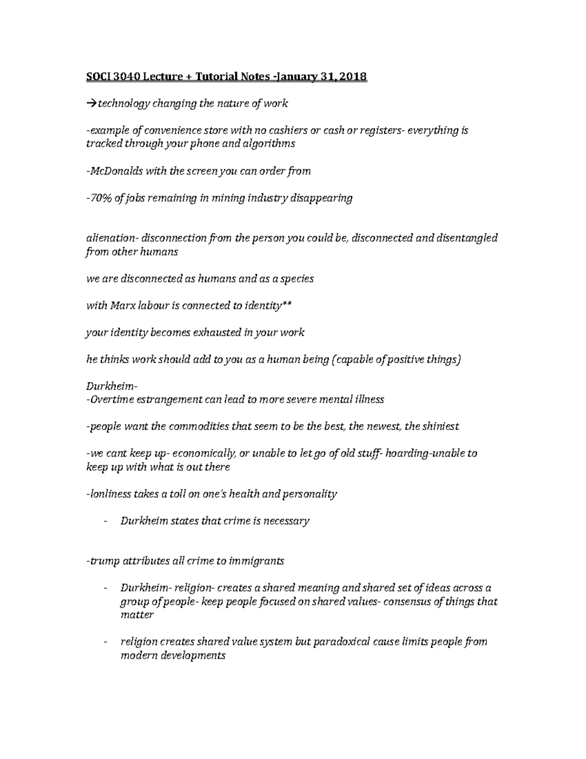 3040 lecture and tutorial notes jan 31 - SOCI 3040 Lecture + Tutorial ...