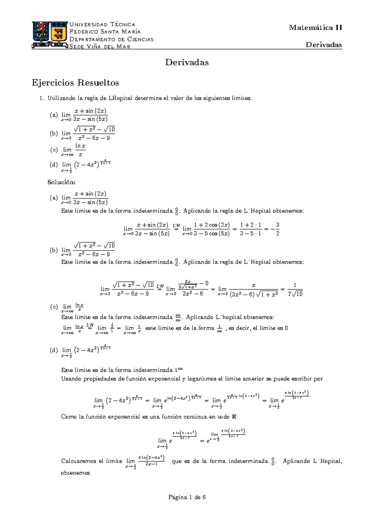 Ejercicios Resueltos 3 - Derivadas - Universidad T ́ecnica Federico ...