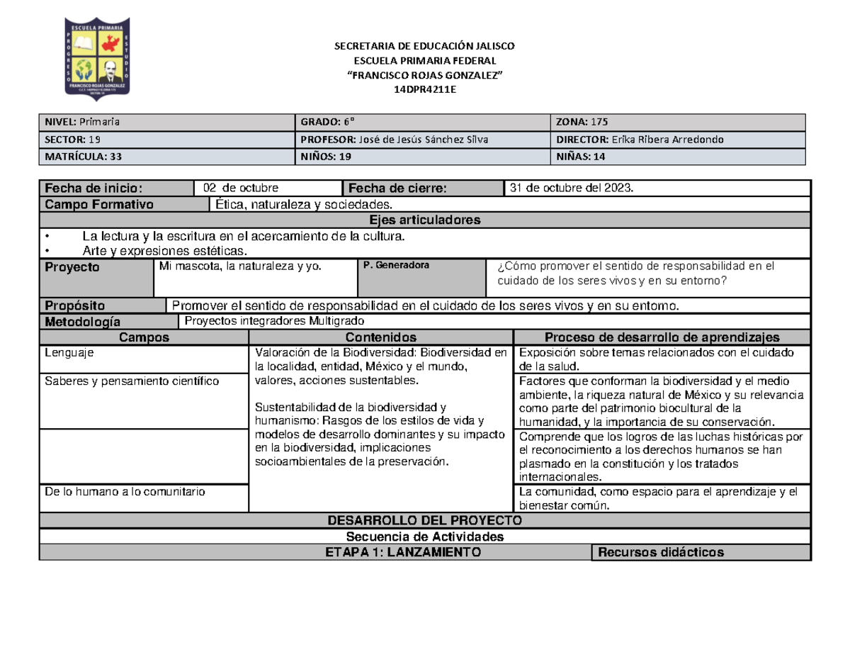 Proyecto Multigrado Octubre 6°A - SECRETARIA DE EDUCACIÓN JALISCO ...