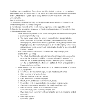 PEDS 1 Questions - PEDS 1 The pediatric nurse assesses a 9-month-old ...