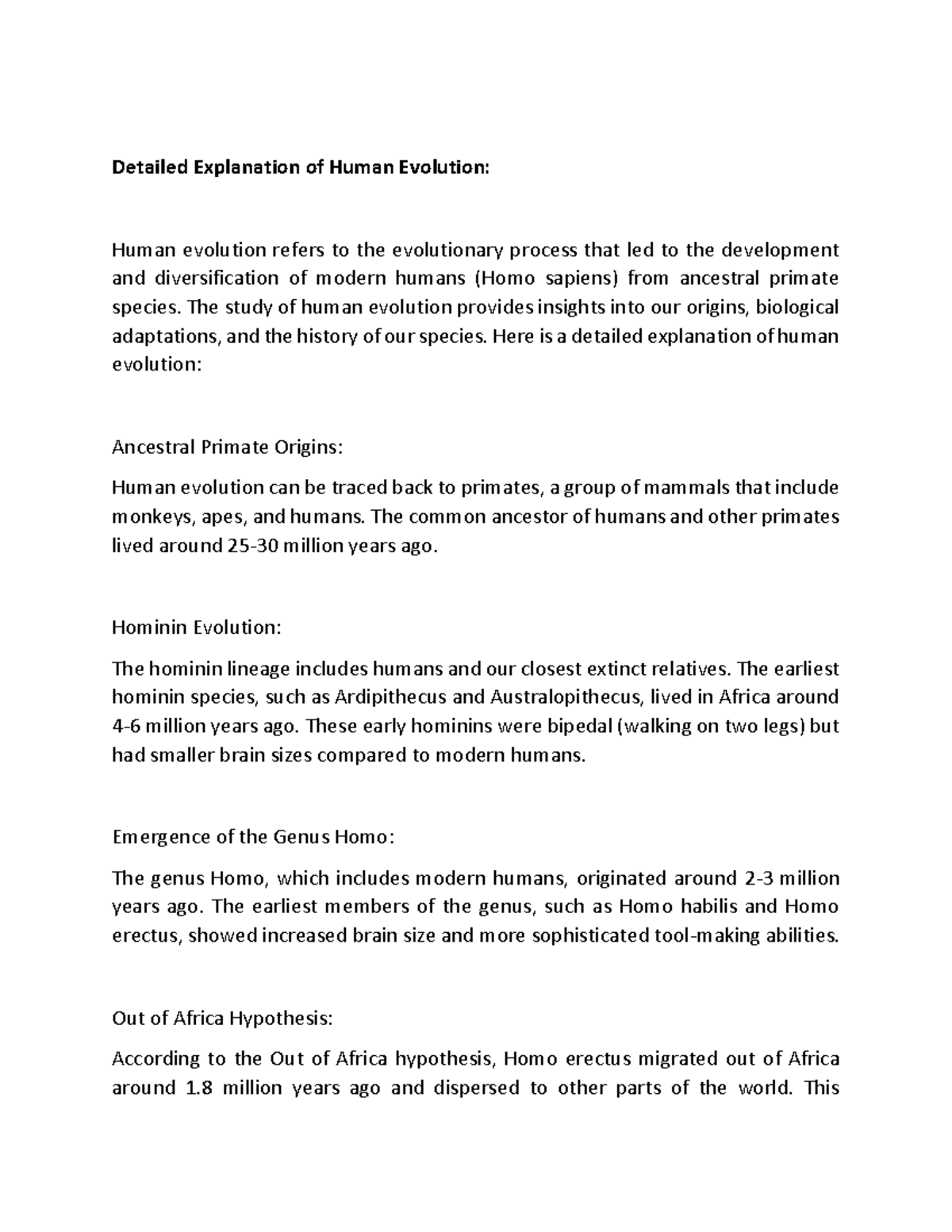 Detailed Explanation of Human Evolution - The study of human evolution ...