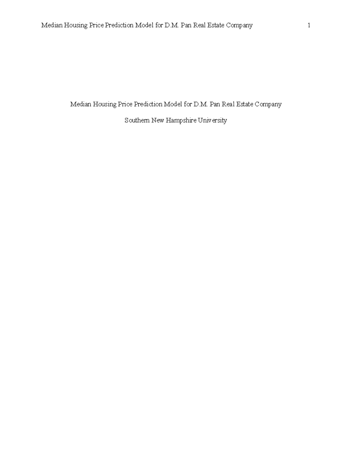 MAT 240 Module Three Assignment - Median Housing Price Prediction Model ...