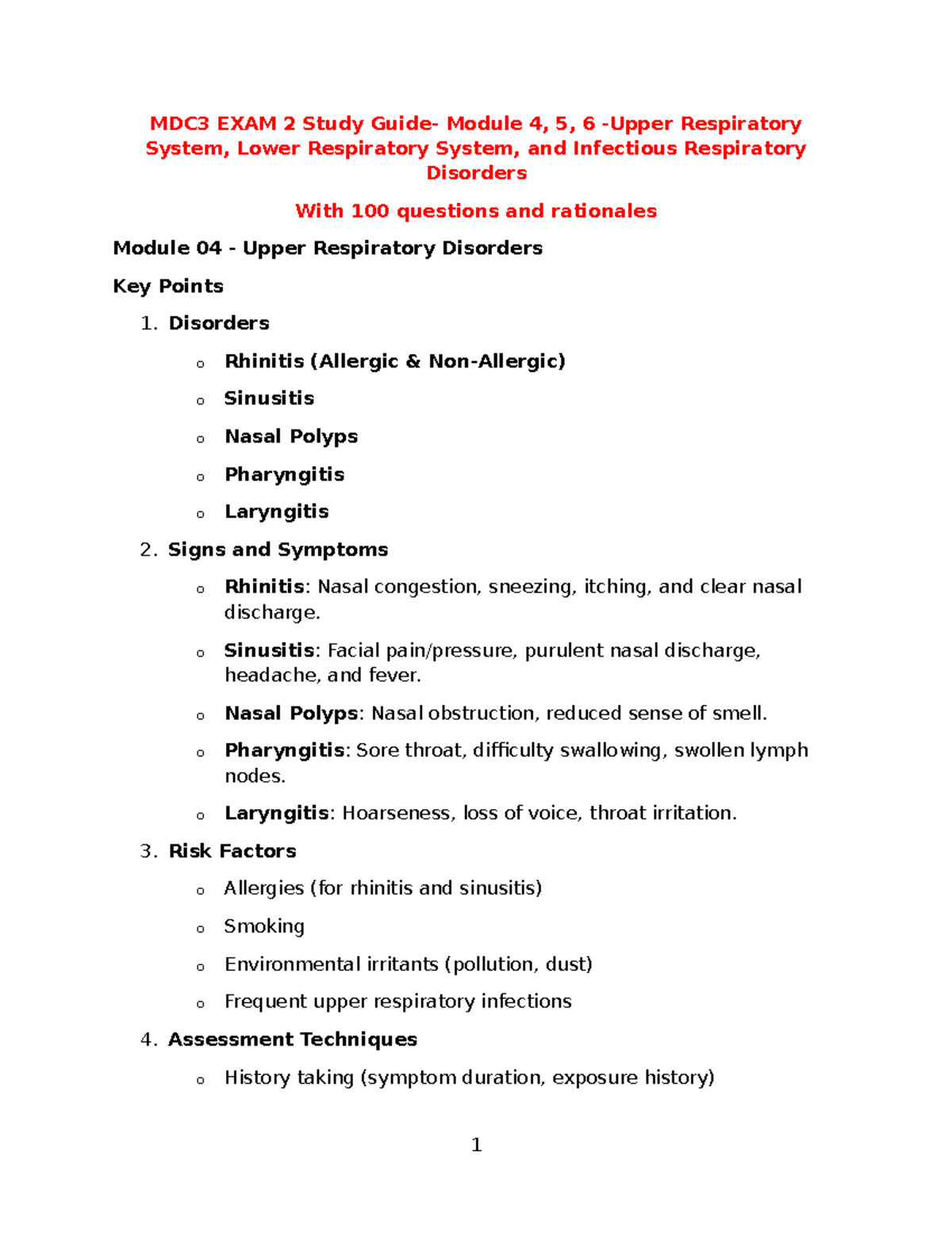 MDC3 EXAM 2 Study Guide- Module 4^J 5^J 6 and 100 Questions - MDC3 EXAM ...