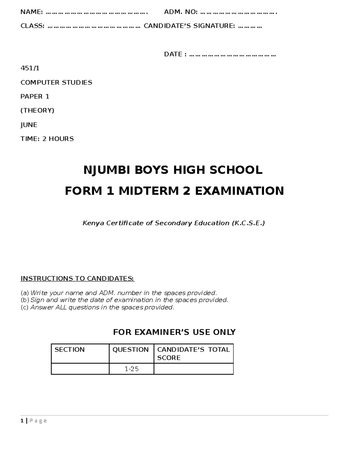 013 f1 - Class mathematics Questions for practice topical with reviewed ...