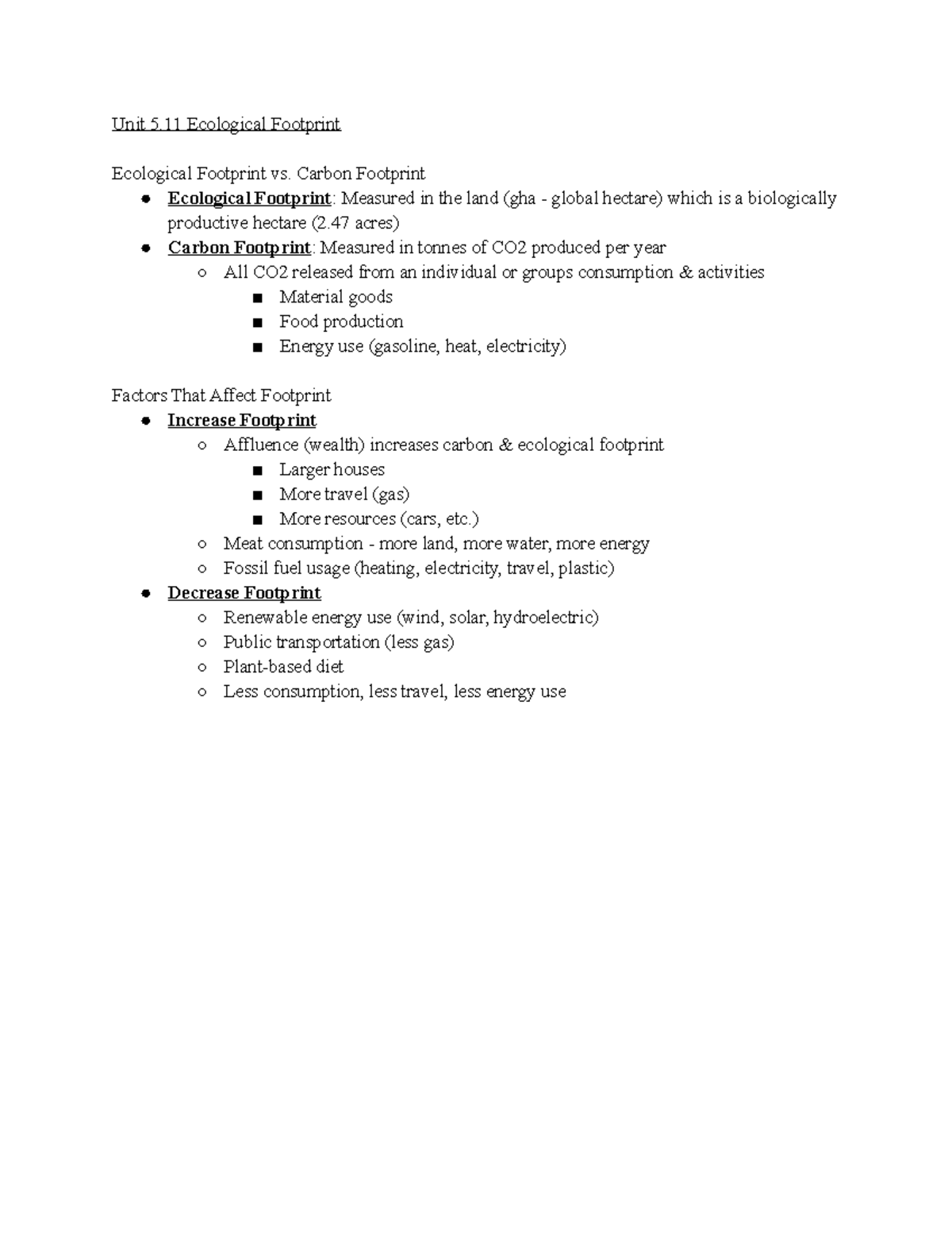 Copy of Unit 5.11 Ecological Footprint - Unit 5 Ecological Footprint ...