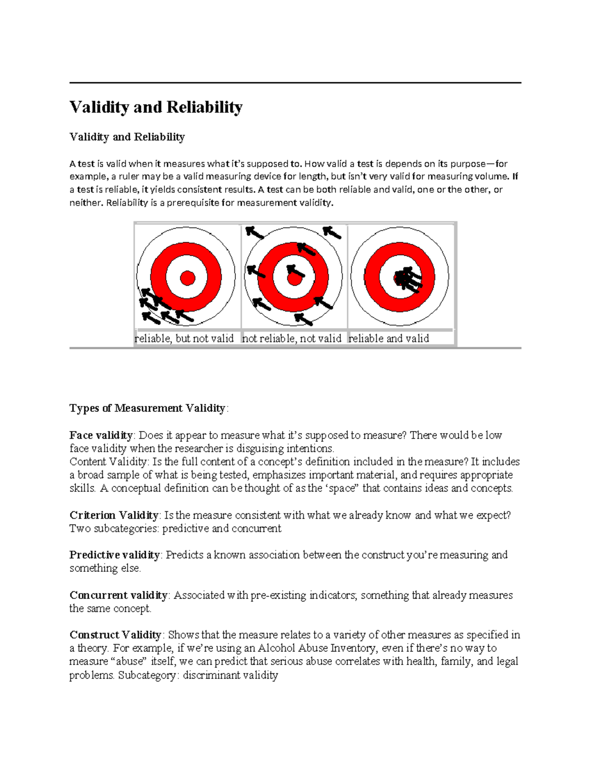 Validity and reliability - Validity and Reliability Validity and ...