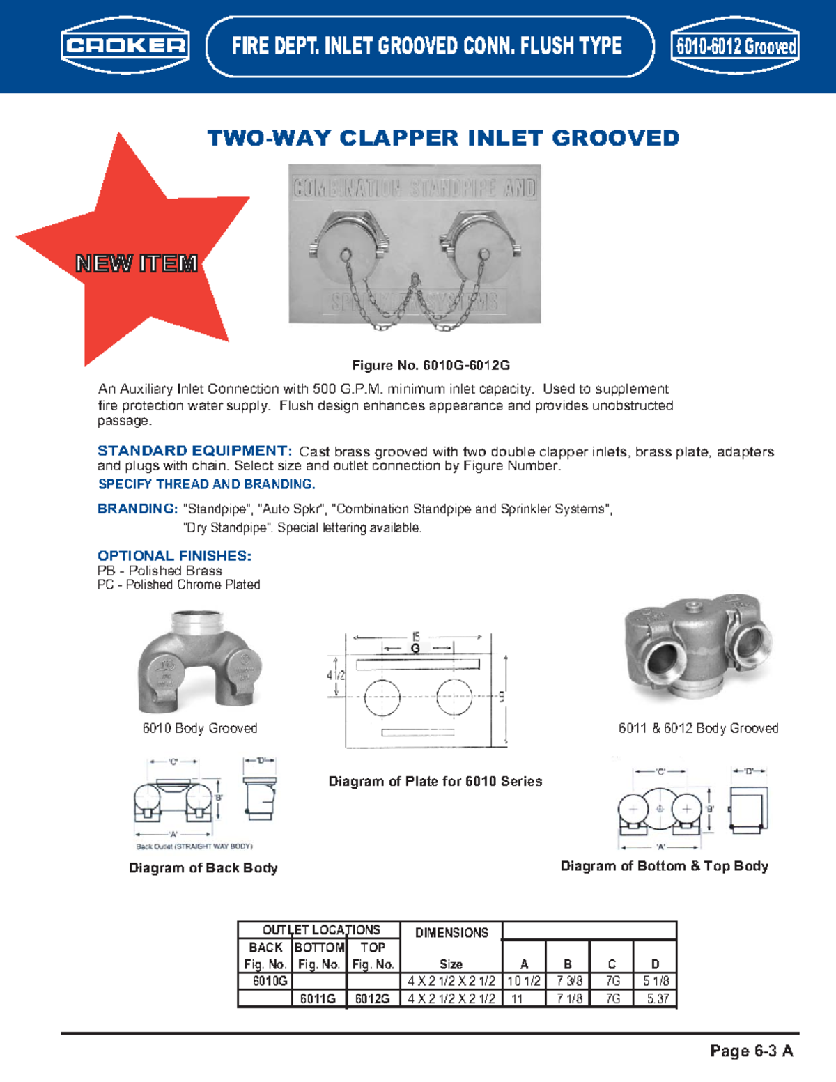 6010G-6012G - Submittal for the product - FIRE DEPT. INLET GROOVED CONN ...