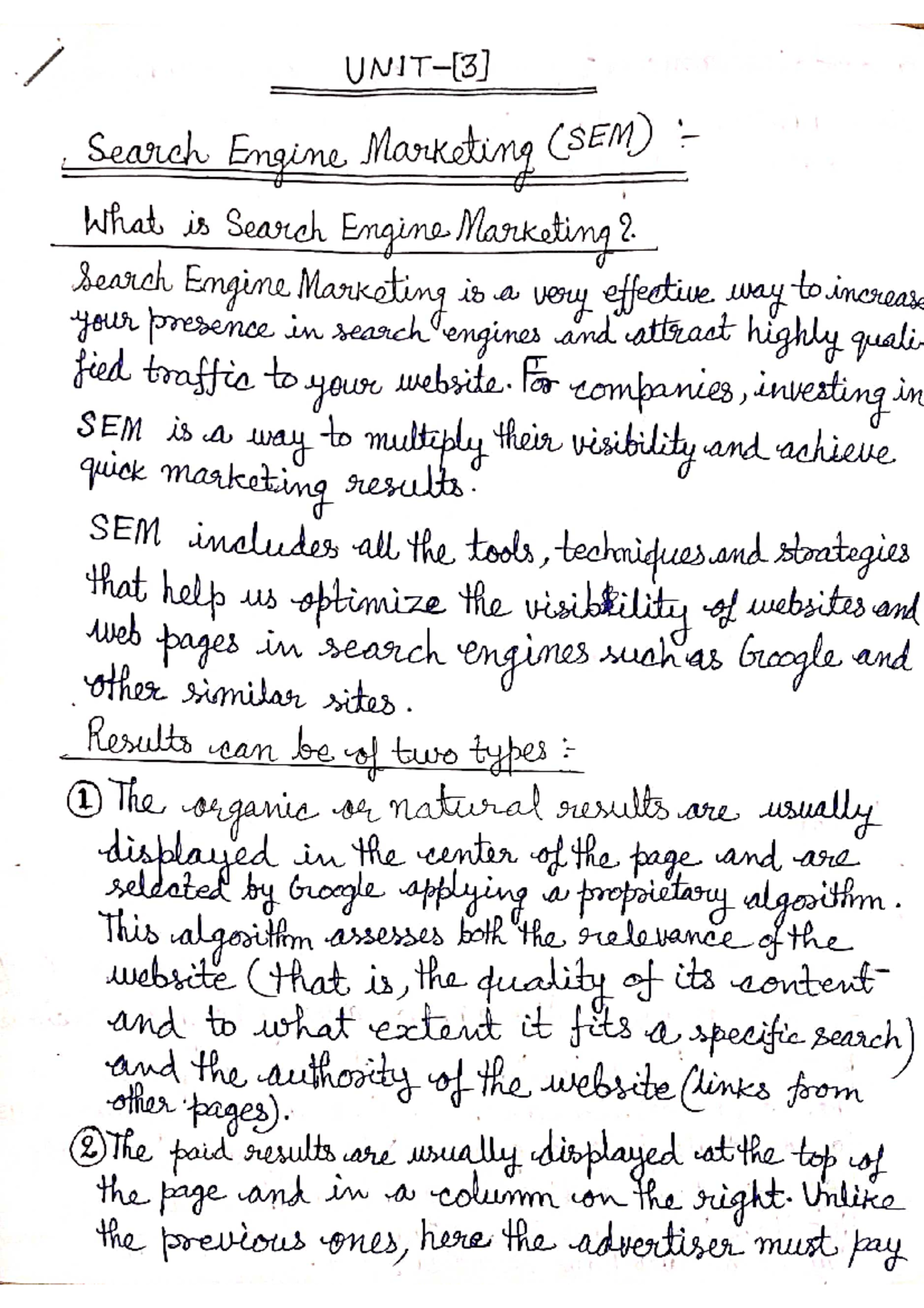 UNIT III Digital and Social Media Marketing - B.Tech - Studocu