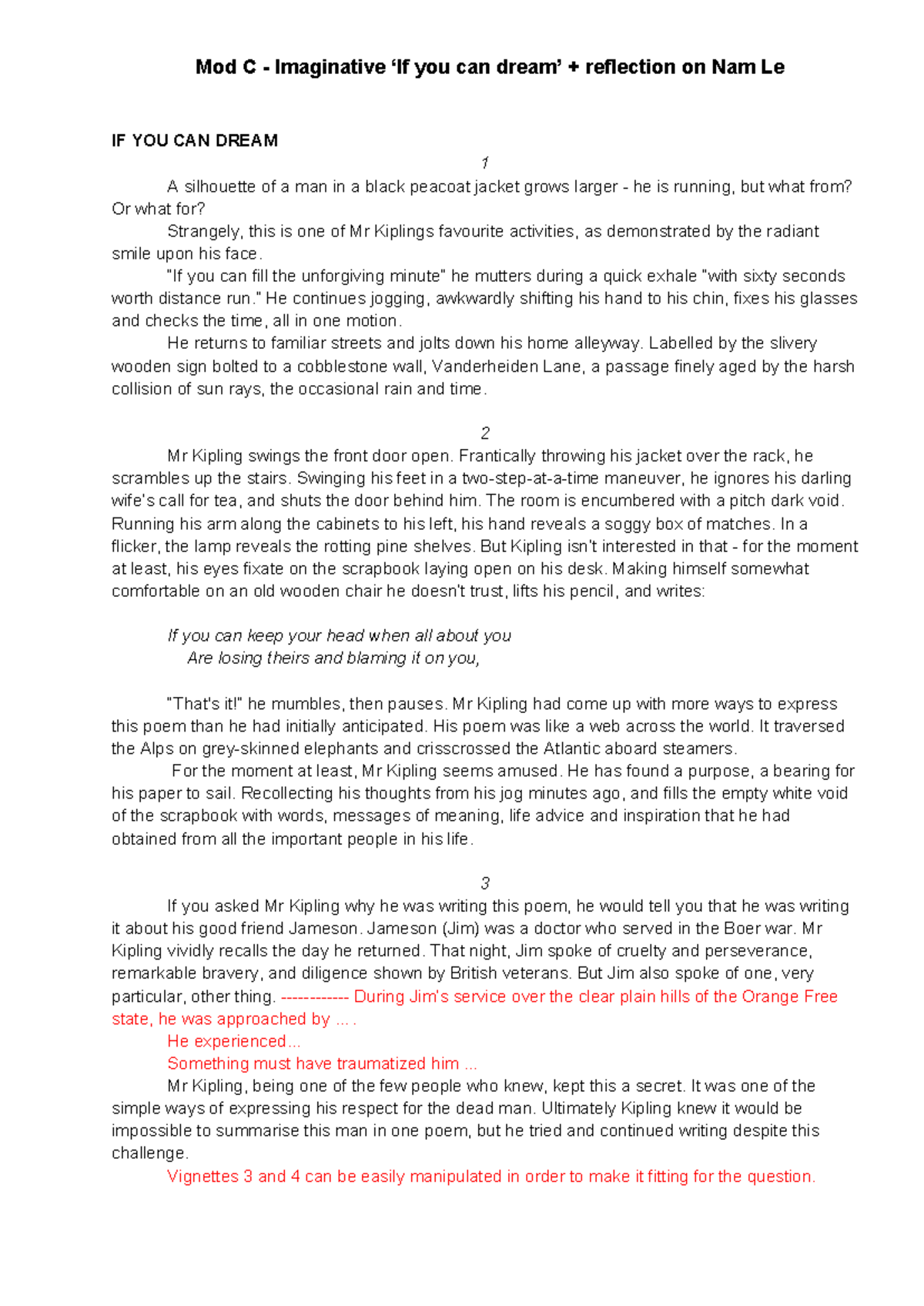 Paper 2 imaginative - HSC english - 🔥🔥Mod C - Imaginative ‘If you can ...