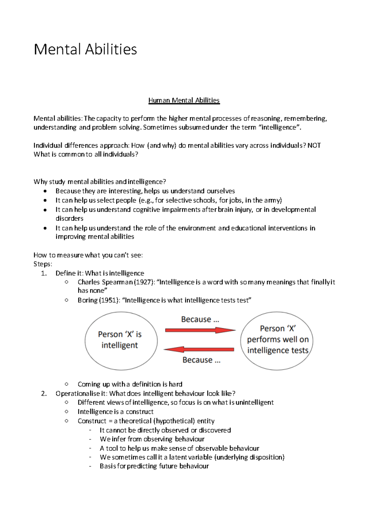 Mental Abilities PSYC1002 Lecture Notes - Human Mental Abilities Mental ...