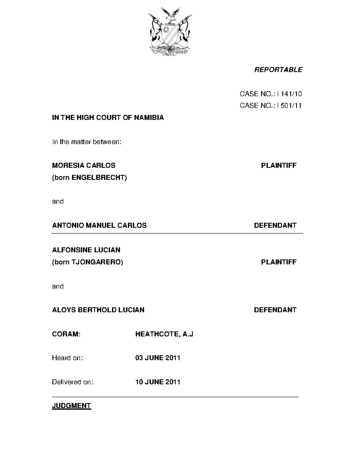 Carlos V Carlos CASE - Family law cases for exam consideration ...