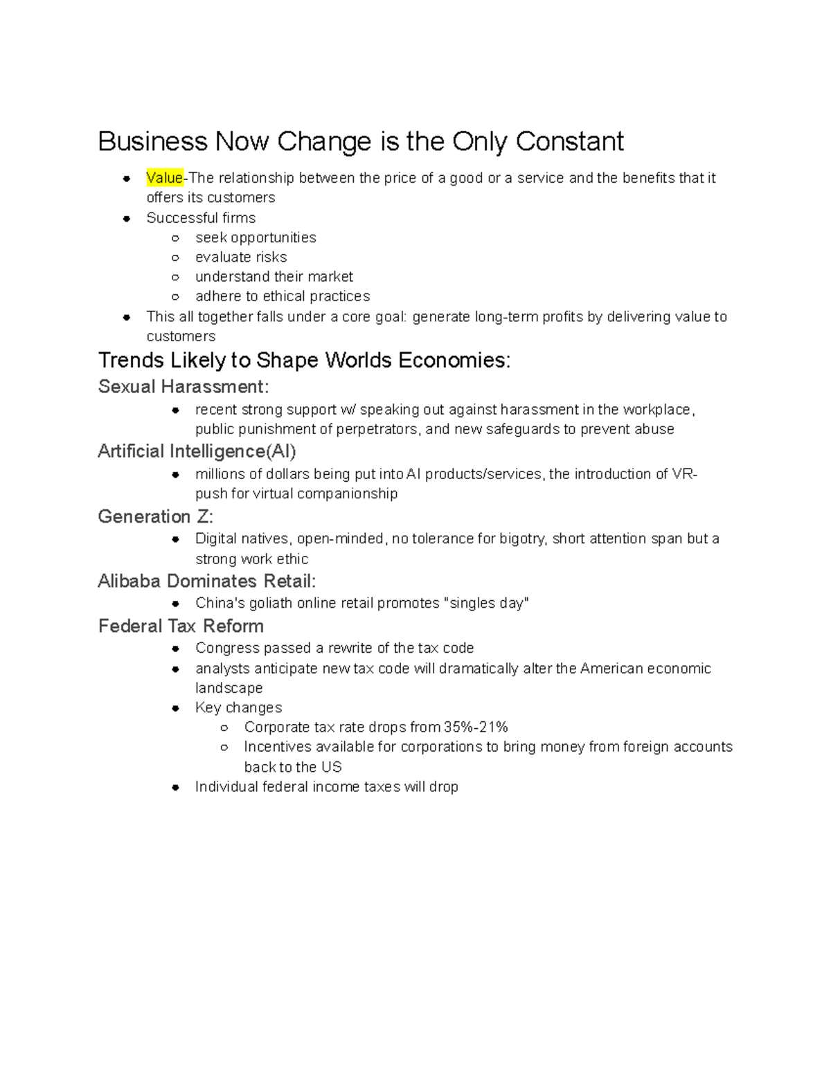 Chapter 01 Notes - This is for any Introduction to Business course ...