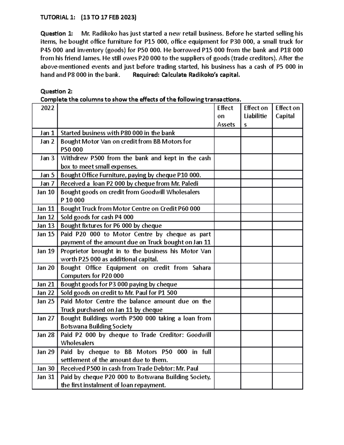 Tutorial 1 AND Answer 13 FEB 2023 - TUTORIAL 1: (13 TO 17 FEB 2023 ...