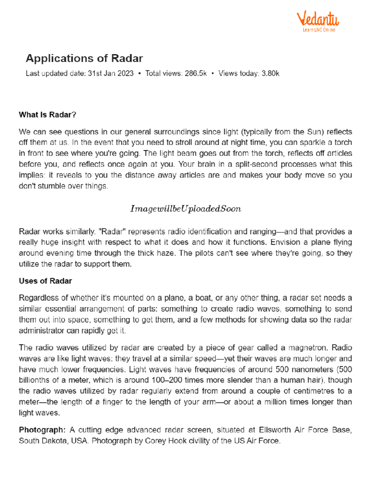 Applications of Radar - B.tech CSE - Studocu