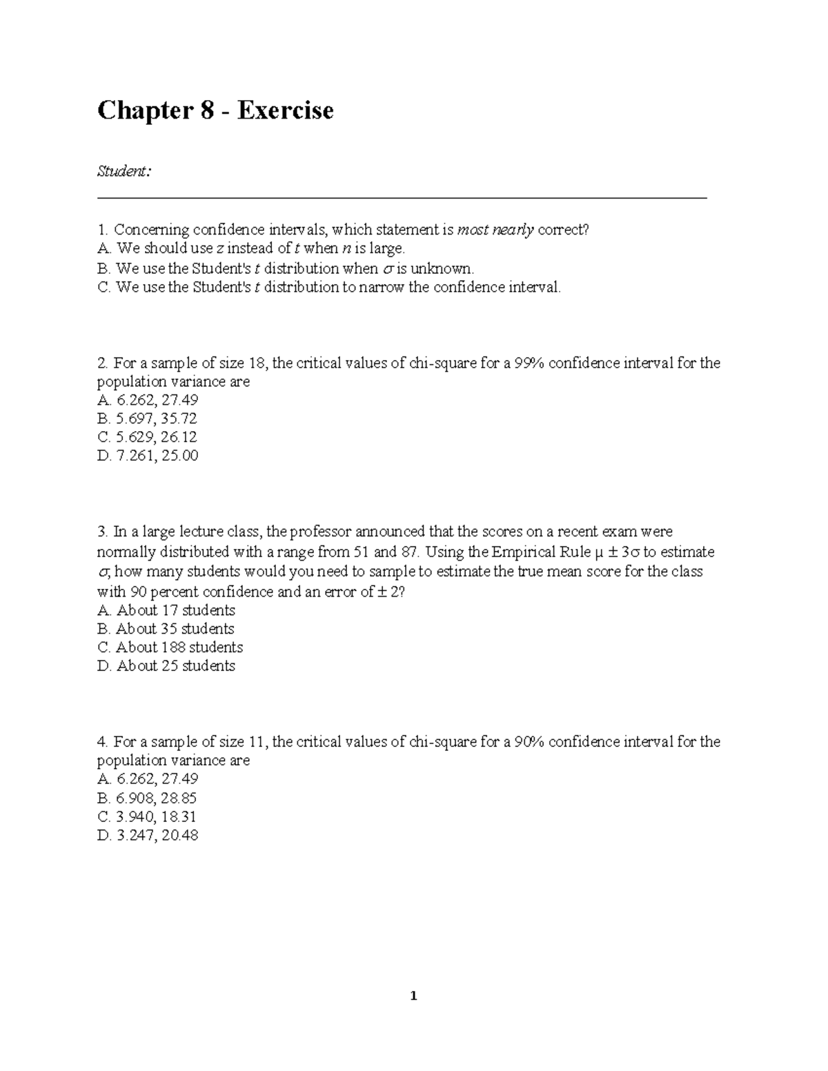 Chapter-8-Exercise statistic of business for 2021 - Chapter 8 ...