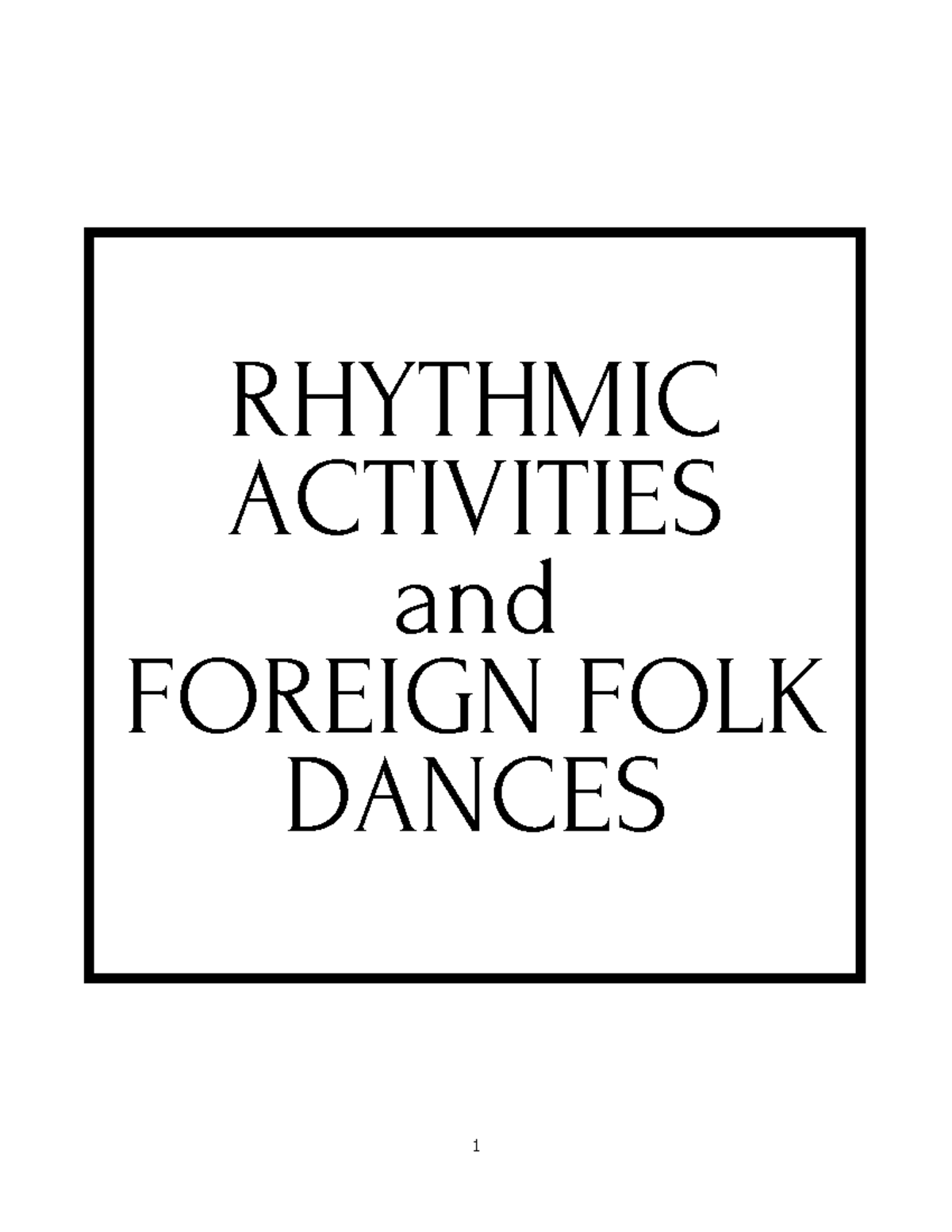 Compilation in international folk dances - RHYTHMIC ACTIVITIES and ...