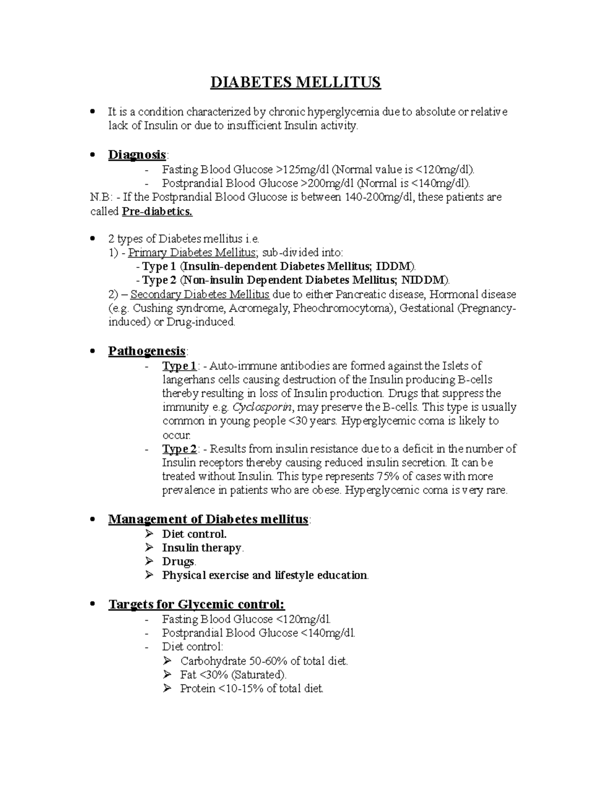 Diabetes Mellitus - DIABETES MELLITUS It is a condition characterized ...