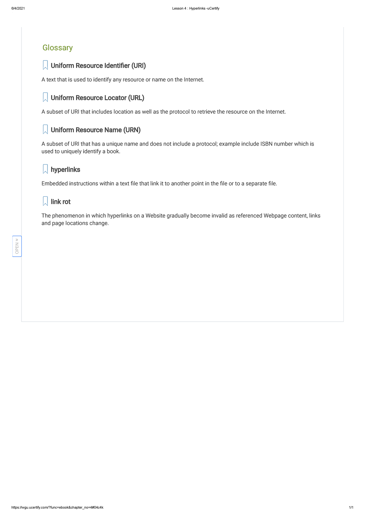 Lesson 4 Hyperlinks -u Certify - 6/4/2021 Lesson 4 : Hyperlinks -uCertify - Studocu