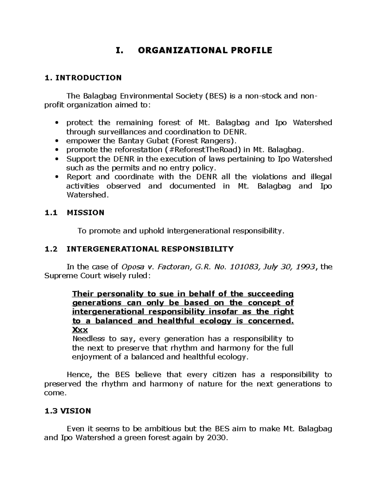 BESI Organizational Profile - I. ORGANIZATIONAL PROFILE 1. INTRODUCTION ...