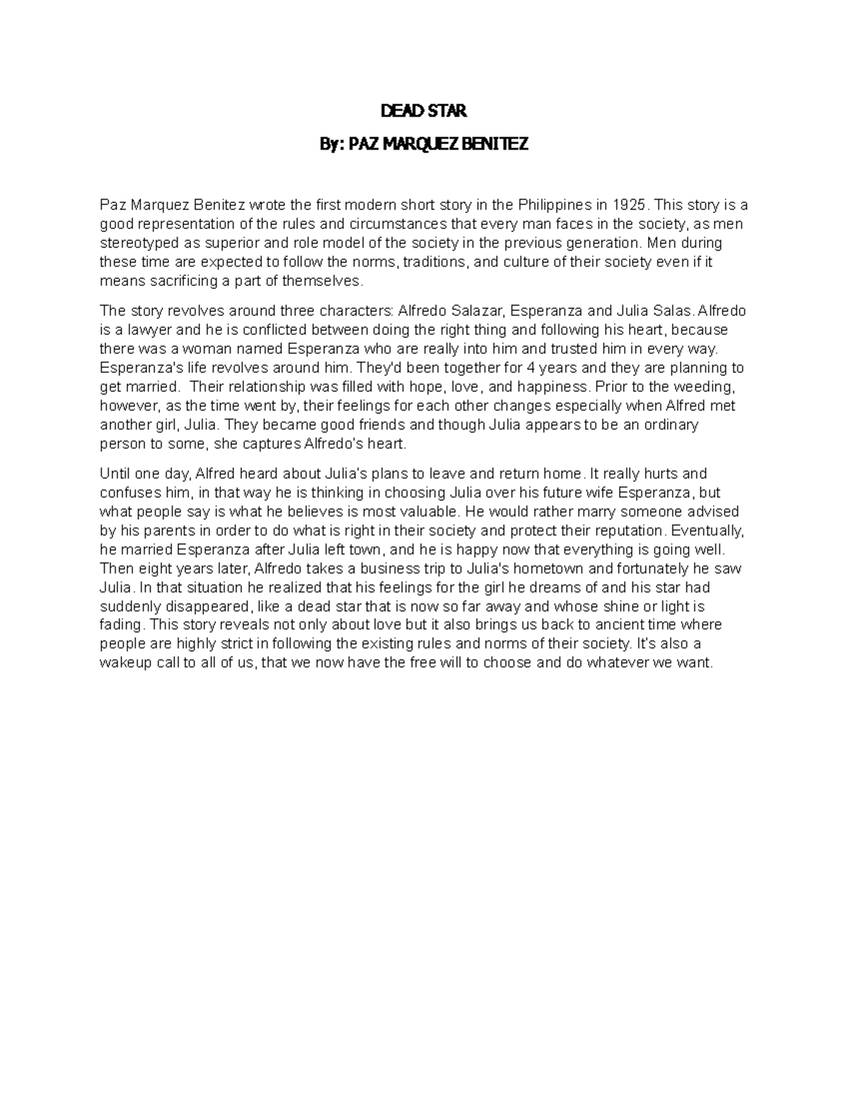 Dead Star explanation - Dead Star Characters - DEAD STAR By: PAZ ...