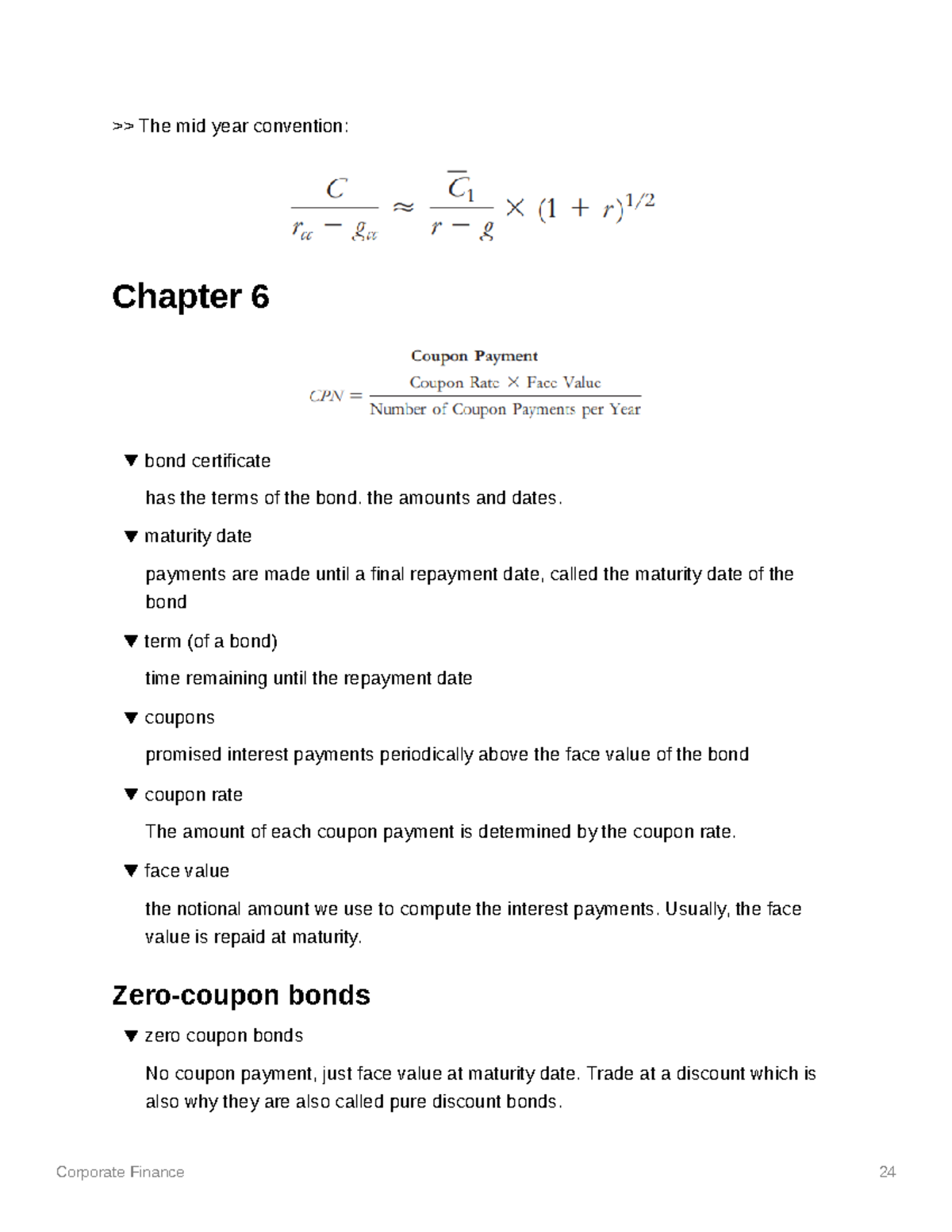 Corporate Finance-part-6 - The mid year convention: Chapter 6 bond ...