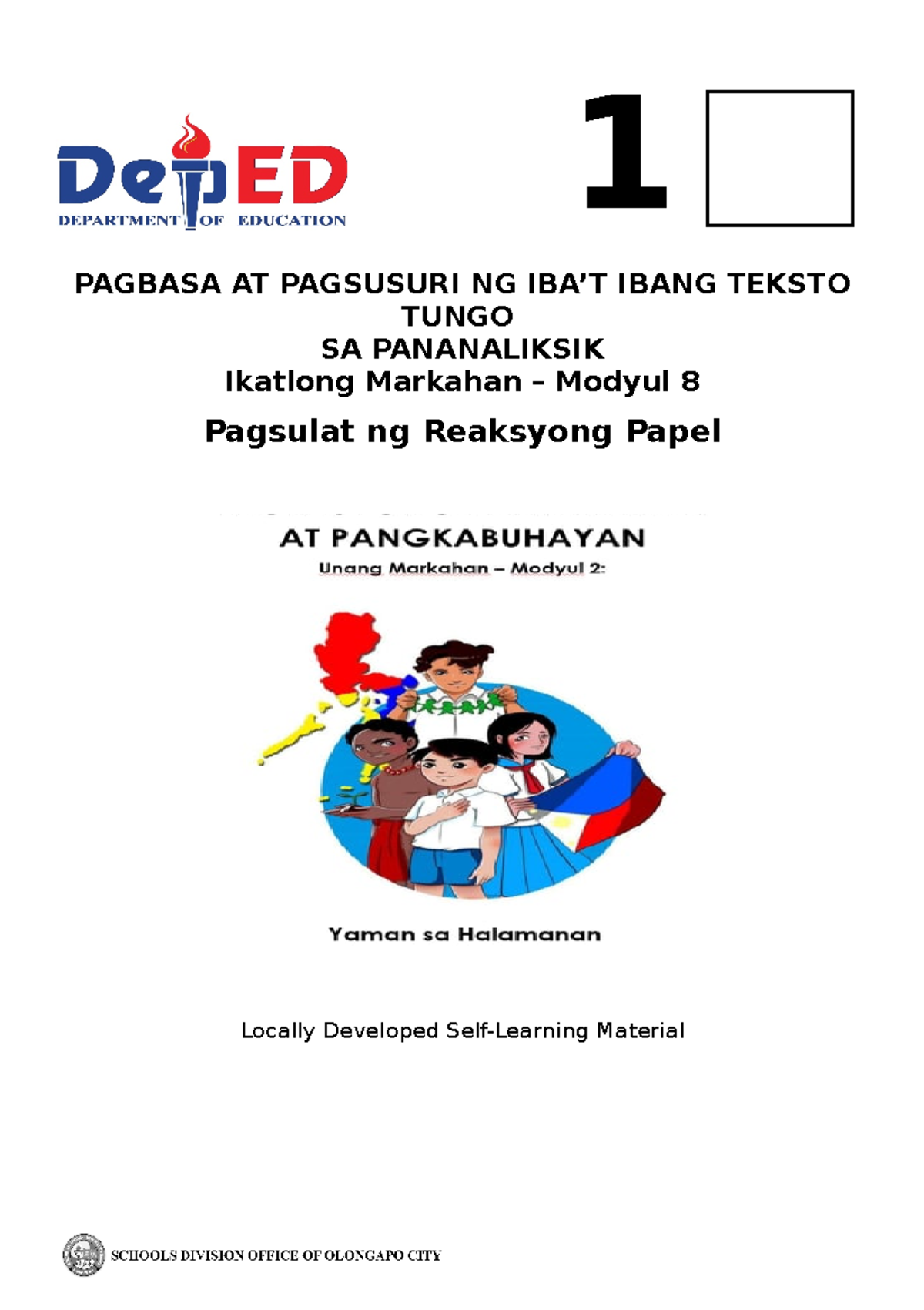 SHS Filipino 11 3RD Quarter Module 8 Edited - PAGBASA AT PAGSUSURI NG ...