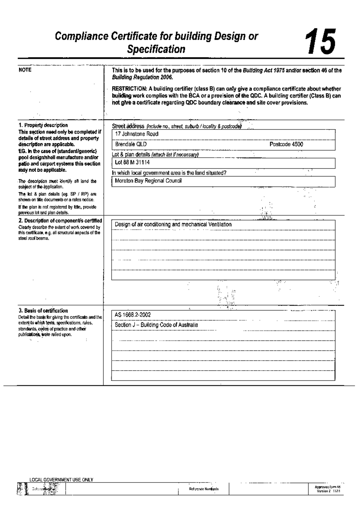 Form 15 - Mechanical - Form 15 - LAWS13009 - Studocu