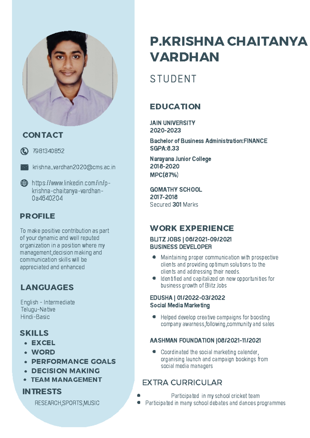 P. Krishna Chaitanya Vardhan Resume - 7981340852 krishna_vardhan2020 ...