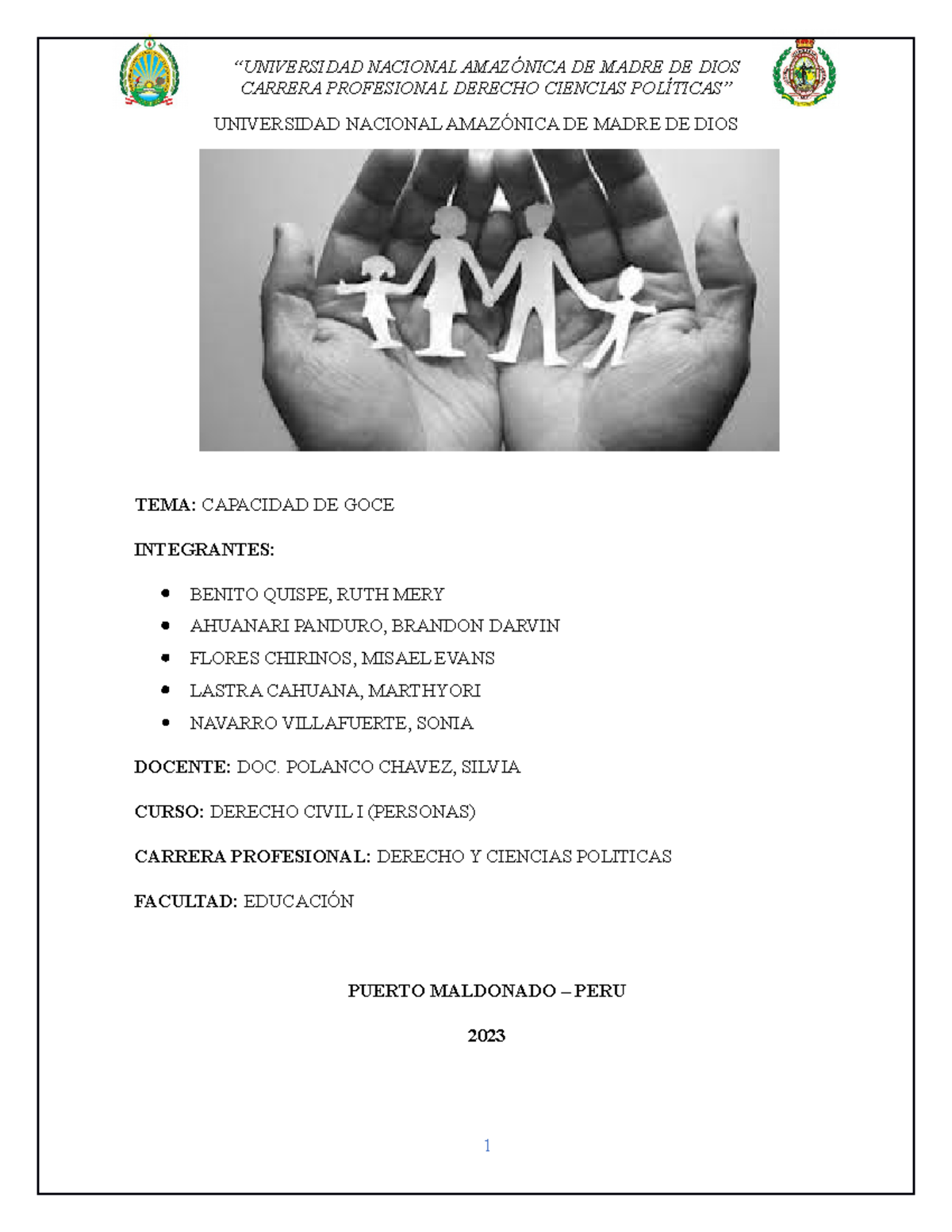 Capacidad DE GOCE - CARRERA PROFESIONAL DERECHO CIENCIAS POLÍTICAS ...