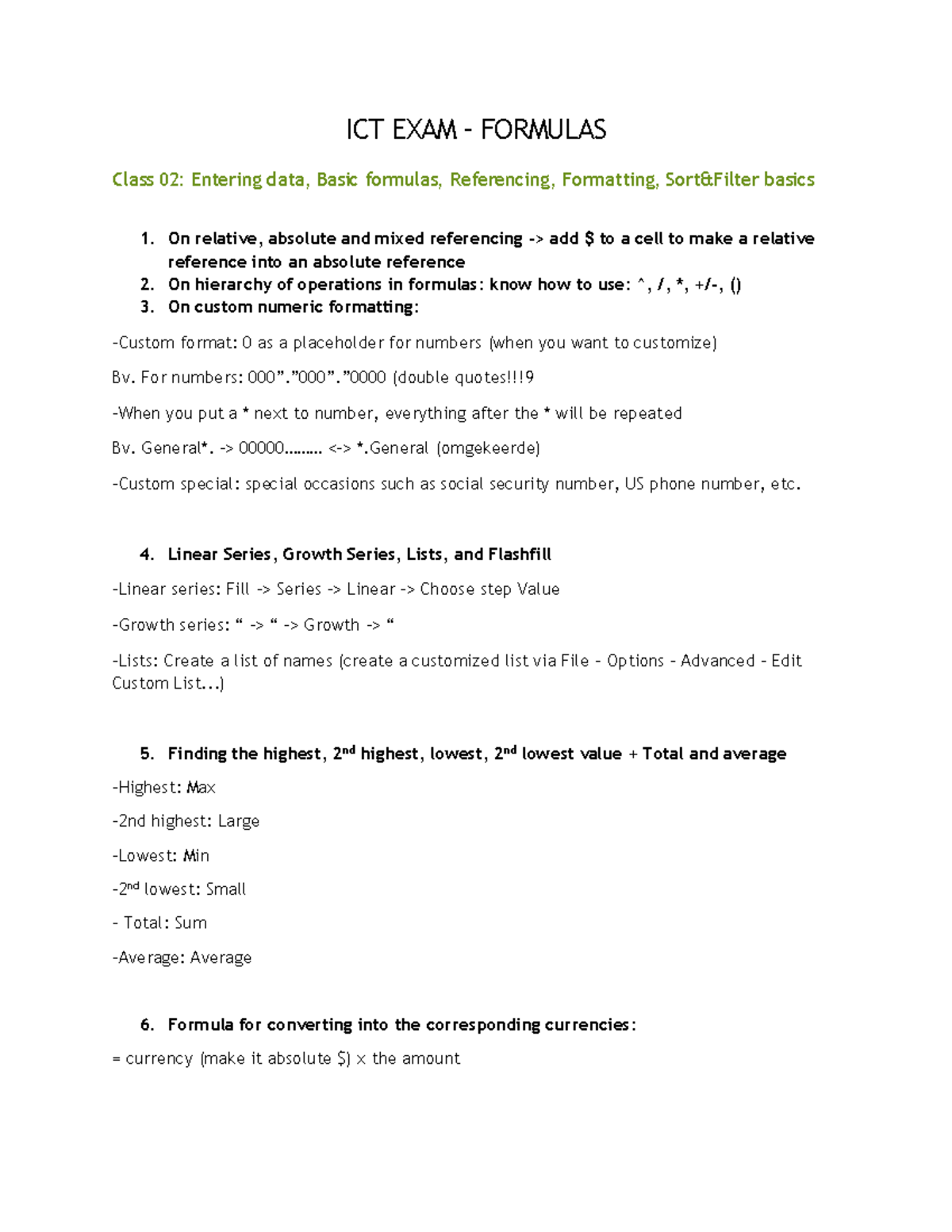 Ict Formulas Ict Ict Exam Formulas Class 02 Entering Data Basic Formulas Referencing