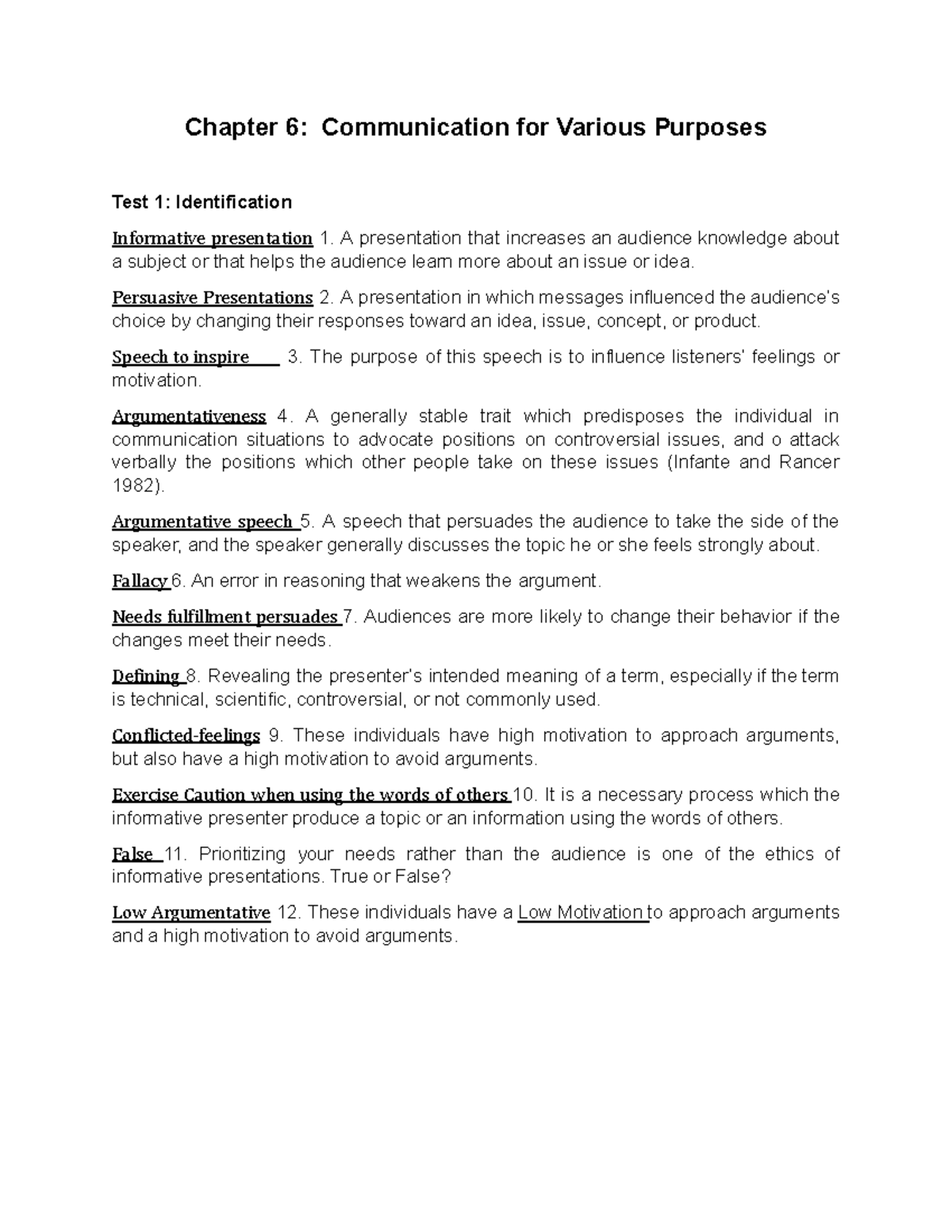 Communication for Various Purposes - A presentation that increases an ...