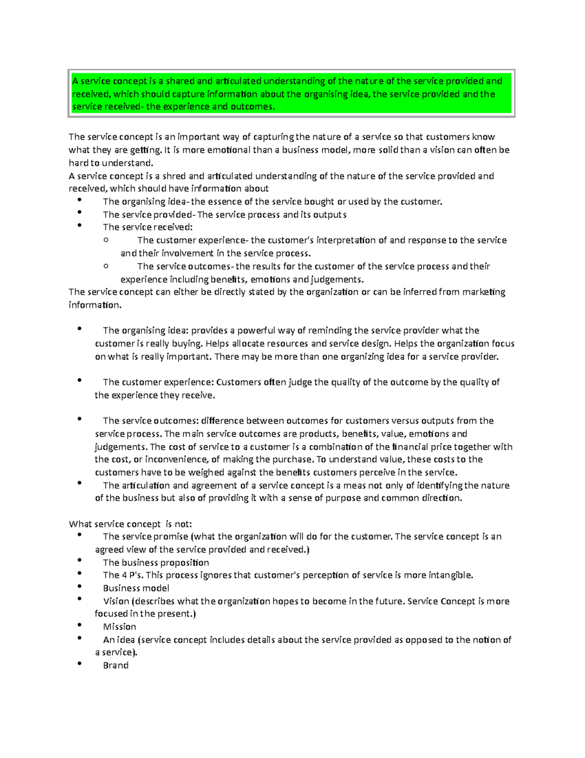 Service Concept - A service concept is a shared and articulated ...