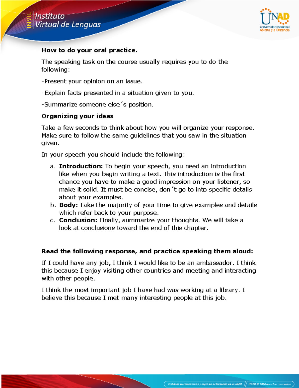 Appendix 1 - How to do your oral practice - How to do your oral ...