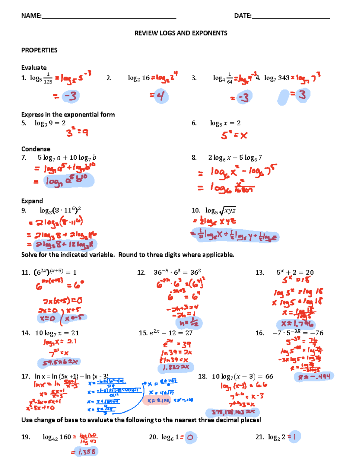 Fpc unit 7 review key - NAME ...