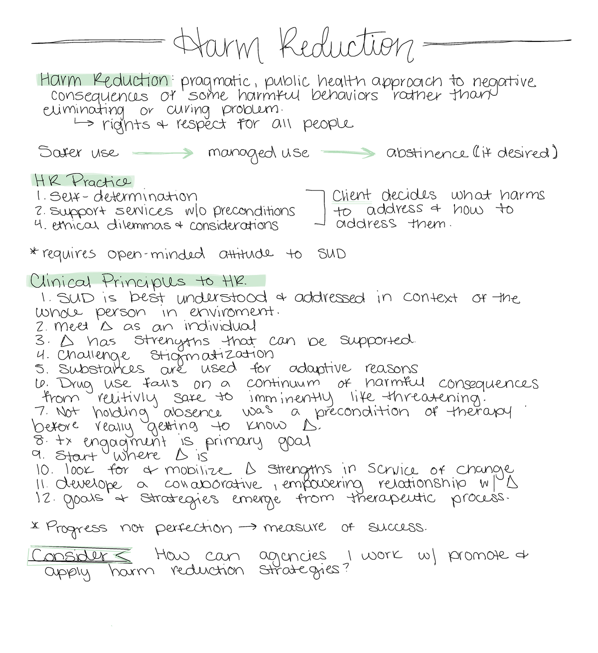 Week 6- Harm Reduction - H a rm R edu ct io n H arm R ed u c ti o n: p ...