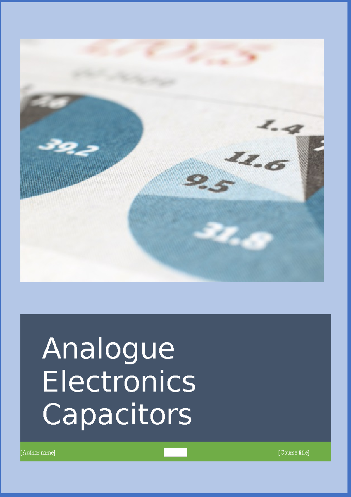 Analogue Electronics Capacitors assignment - Analogue Electronics ...