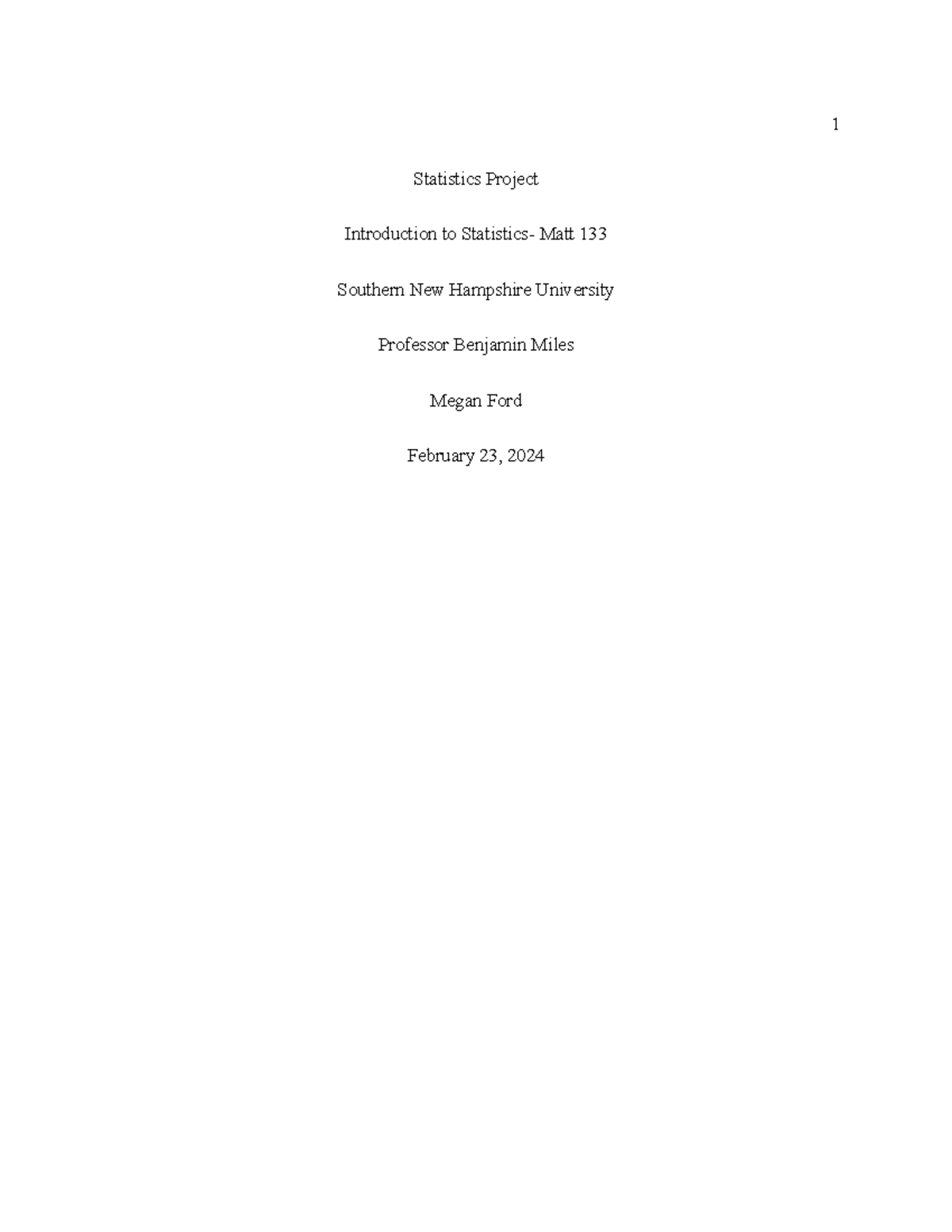 STAT project Matt 133 Final Project - Statistics Project Introduction ...