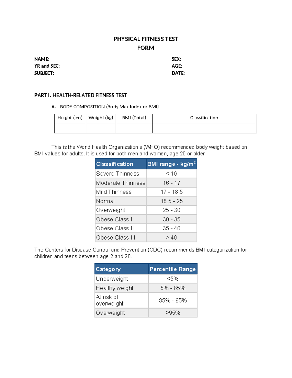 Physical- Fitness-TEST-FORM- Prelim - PHYSICAL FITNESS TEST FORM NAME ...