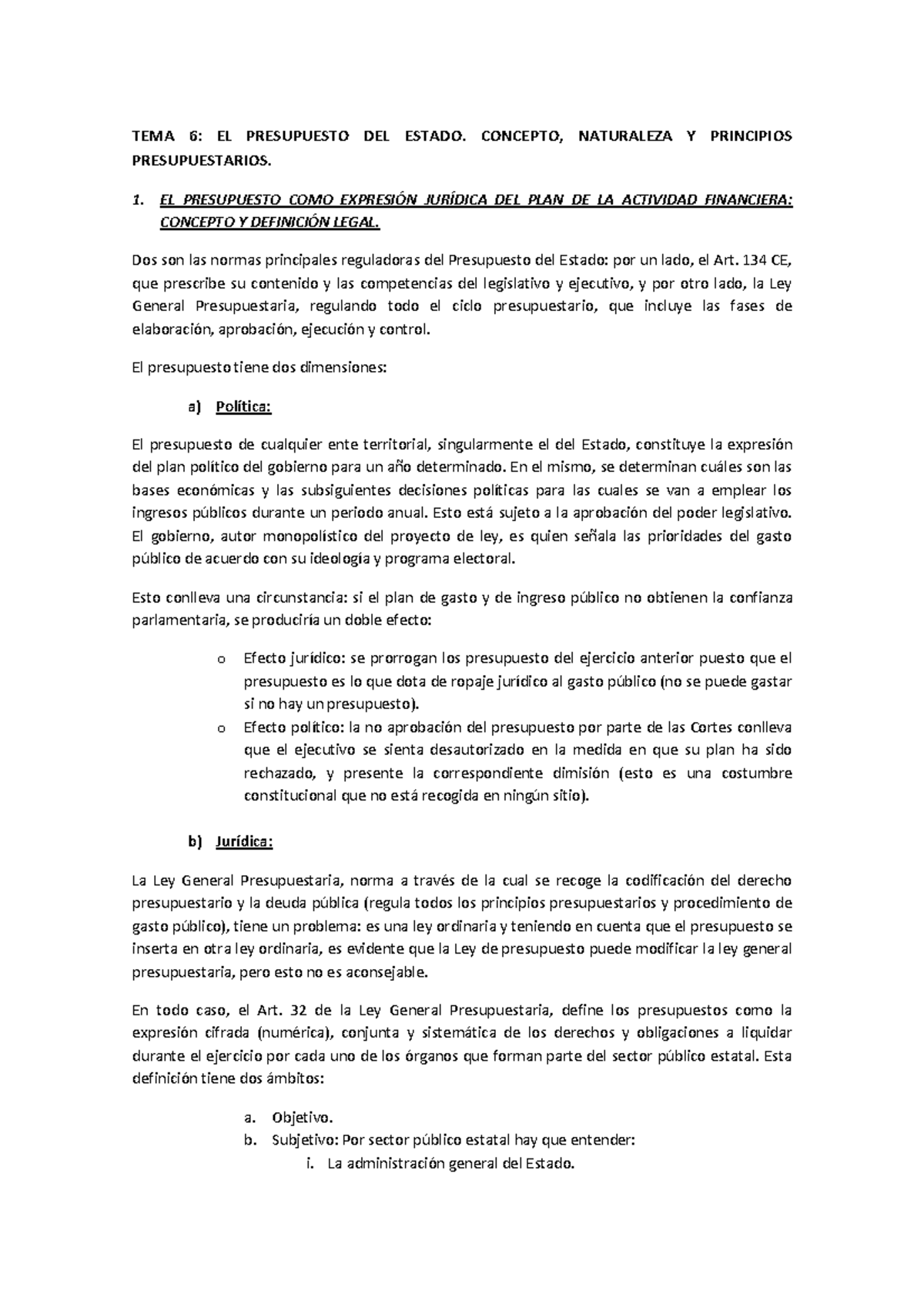 TEMA 6 GP - tema 6 gasto publico - TEMA 6 : EL PRESUPUESTO DEL ESTADO. CONCEPTO, NATURALEZA Y ...