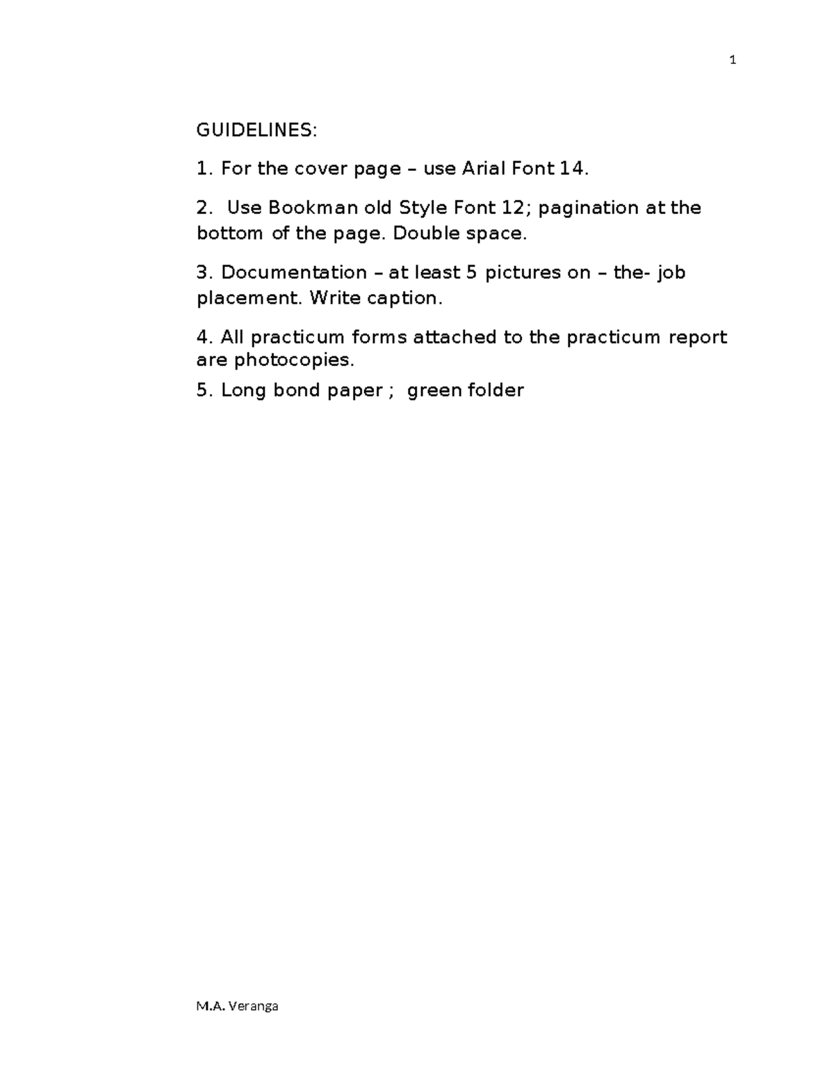 Practicum report outline 2022 2023MAVeranga - GUIDELINES: 1. For the ...